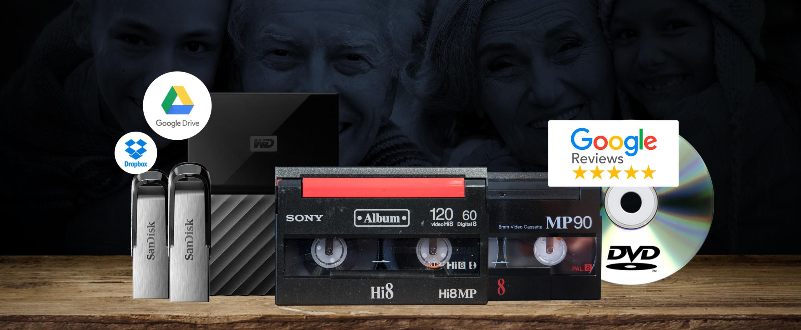 Video 8, Hi8 & Digital 8 bånd til DVD / USB-stick - BilligScan.dk